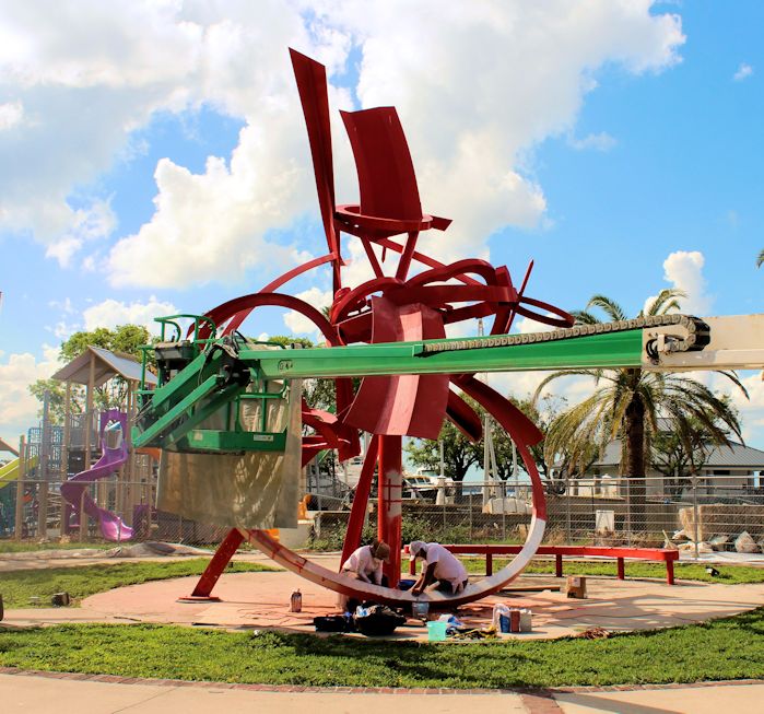 Noel Painting begins work today on ‘Fire Dance’ sculpture | ArtSWFL.com